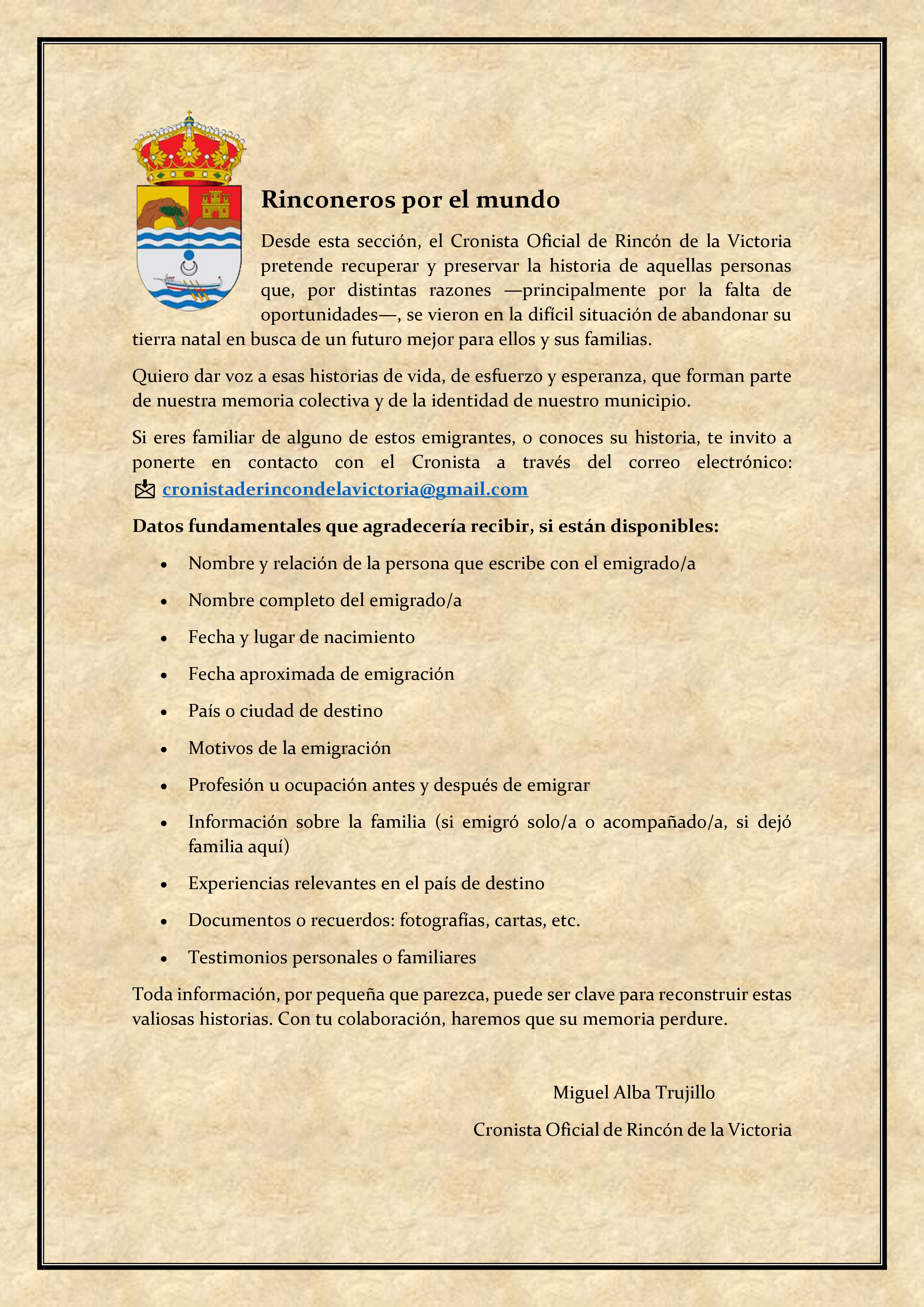 Rinconeros por el mundo – Sitio web del Cronista Oficial de la Villa de ...